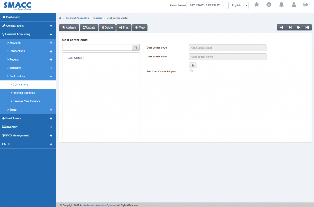 مراكز التكلفة - SMACC