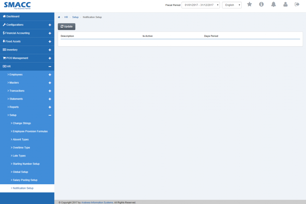 Notification Setup -SMACC Accounting Software