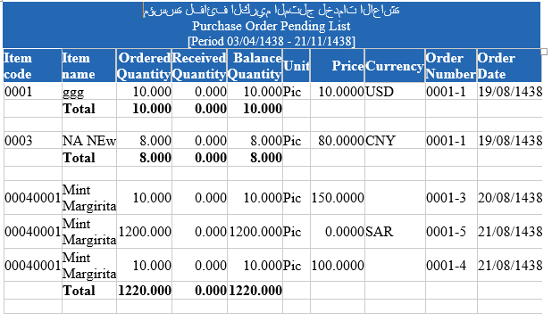 Purchase Order Pending List - SMACC Accounting Software Documentation