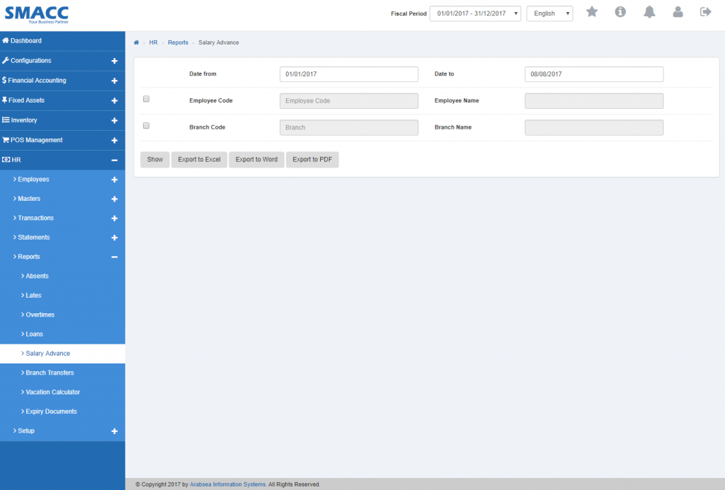 سلفة الراتب - Reports - SMACC
