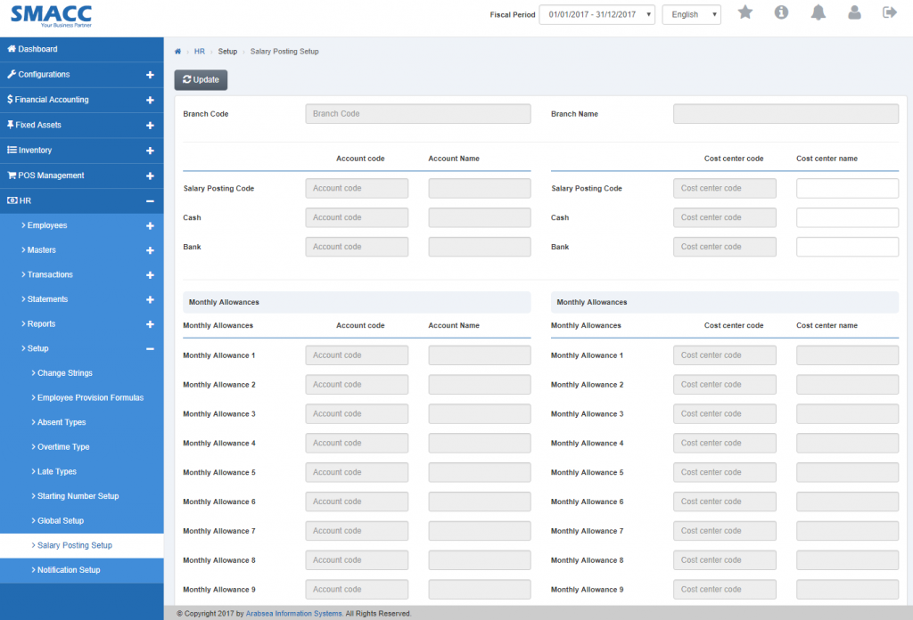 Salary Posting Setup - SMACC Accounting Software Documentation