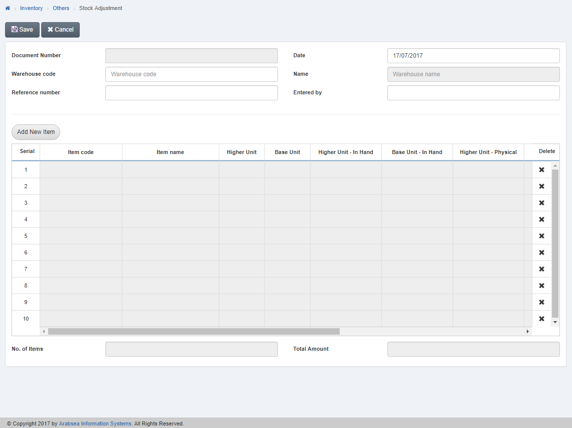 Stock Adjustment - SMACC Accounting Software Documentation