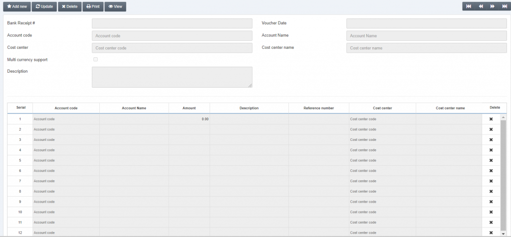 Bank Receipts - SMACC Accounting Software Documentation