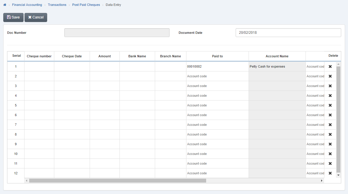 Data Entry -SMACC Accounting Software Documentation
