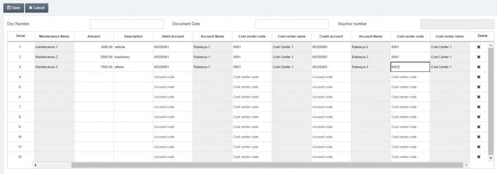 Maintenance Expenses - SMACC Accounting Software Documentation