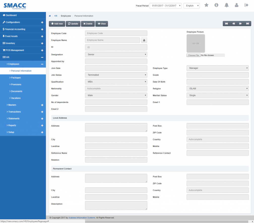 Personal Information - SMACC Accounting Software Documentation