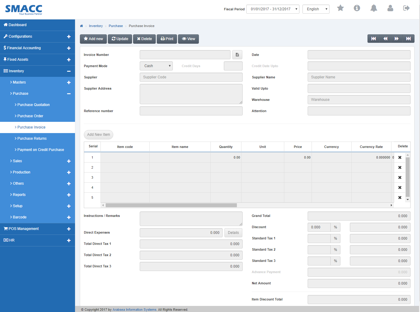 Purchase Invoice - SMACC Accounting Software