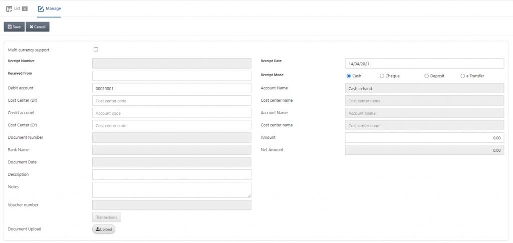 Receipts - SMACC Accounting Software Documentation