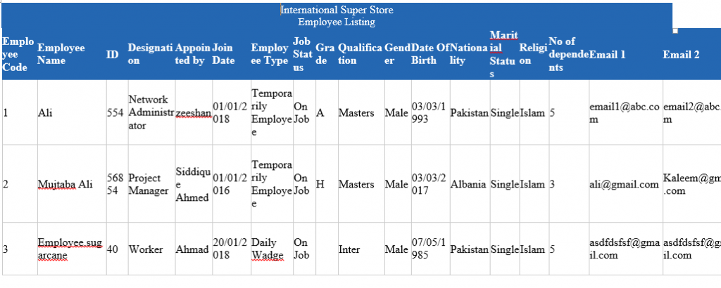 Employee Listing - SMACC Accounting Software Documentation