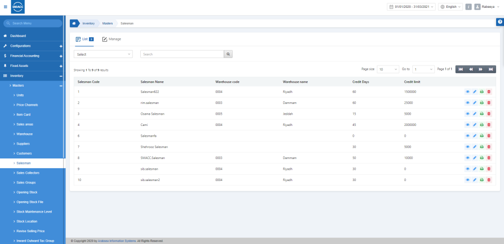 Salesman - SMACC Accounting Software Documentation