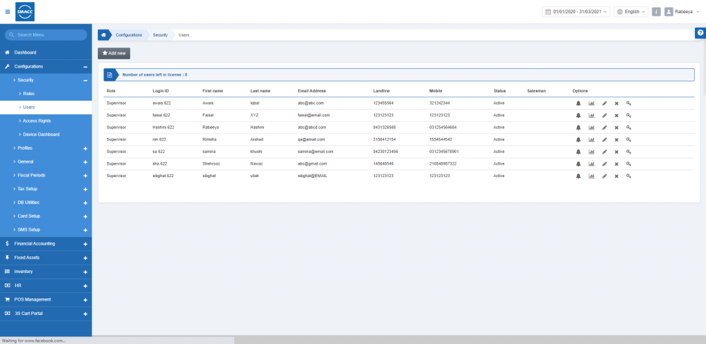 Users - SMACC Accounting Software Documentation